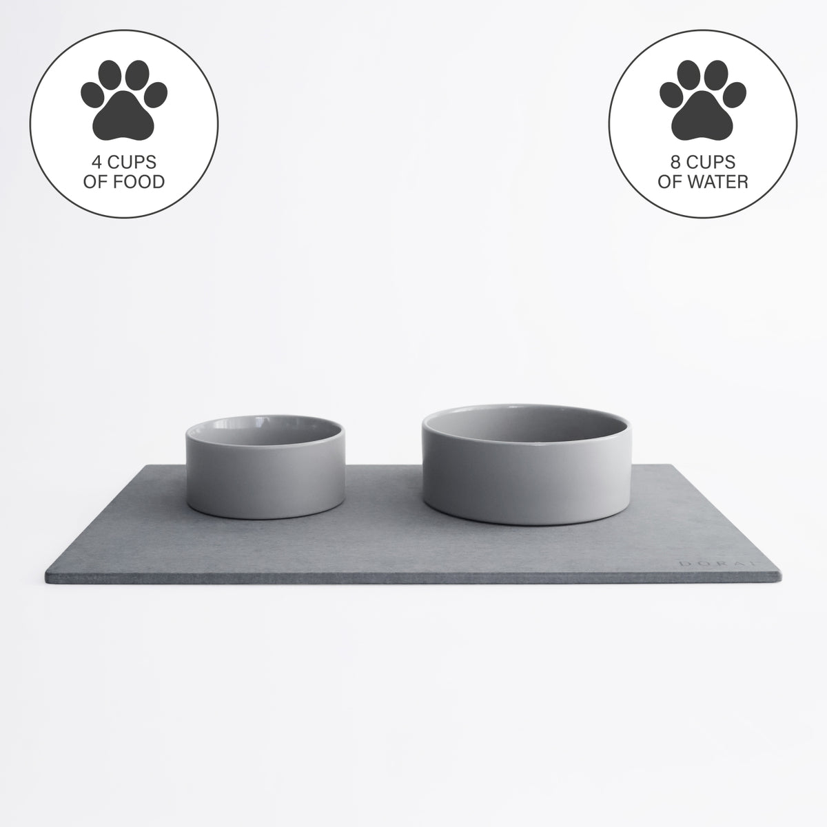 Dog Food and Water Bowls + Stone Base | Dorai Home