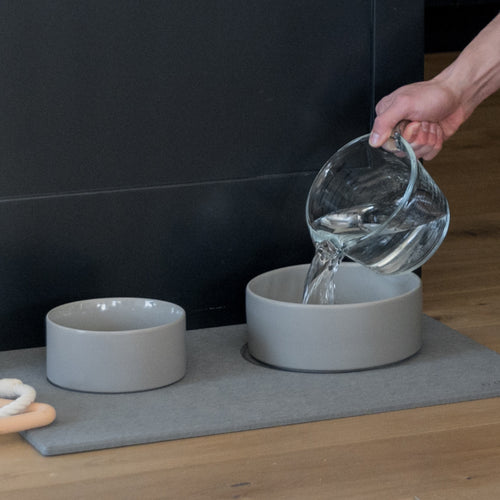 Dog Food and Water Bowls + Stone Base | Dorai Home