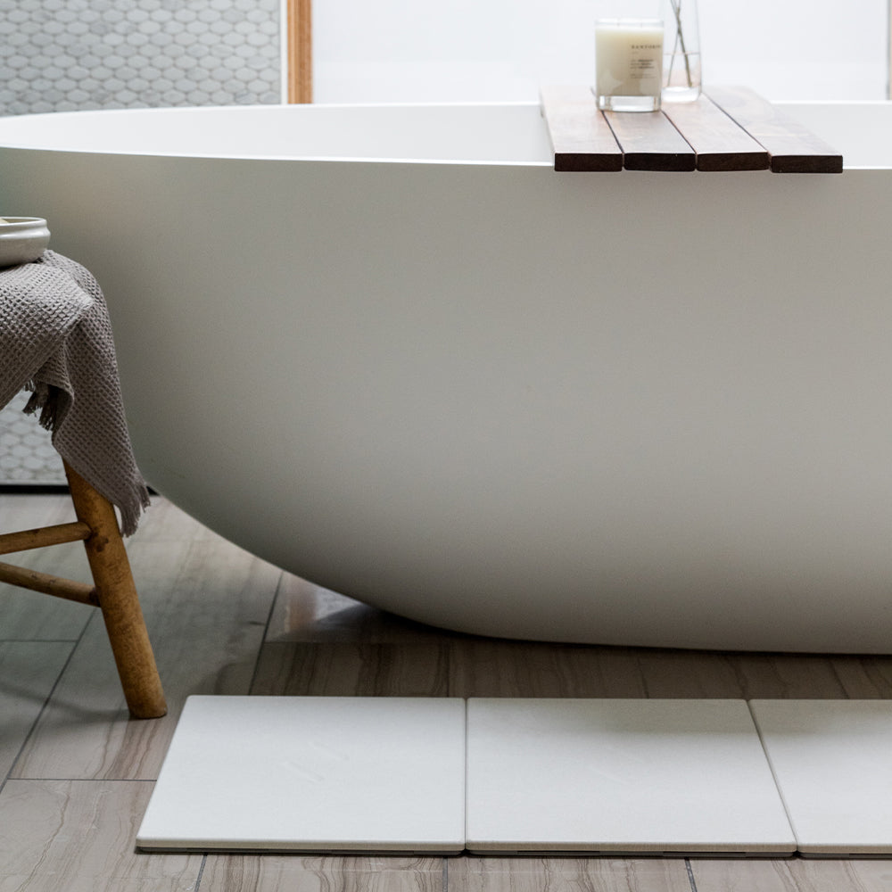 Large Stone Bath Mat - Alta | Quick-Drying Diatomaceous Earth Mat ...